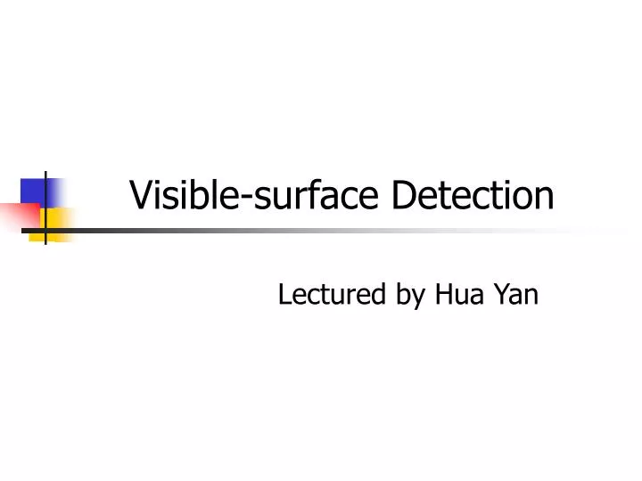 Ppt Visible Surface Detection Powerpoint Presentation Free Download Id 6611572
