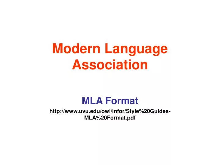 PPT - Modern Language Association PowerPoint Presentation, free ...