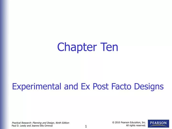 PPT - Chapter Ten Experimental and Ex Post Facto Designs PowerPoint ...