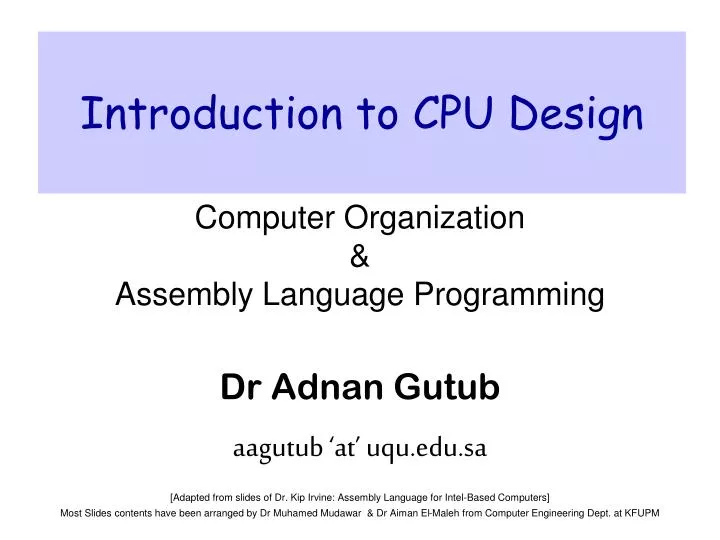 PPT - Introduction to CPU Design PowerPoint Presentation, free download ...