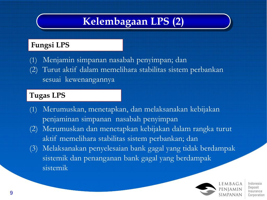 PPT - KEBIJAKAN LPS DALAM PENJAMINAN SIMPANAN BANK SYARIAH PowerPoint ...