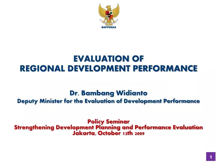 PPT - EVALUATION OF REGIONAL DEVELOPMENT PERFORMANCE PowerPoint ...