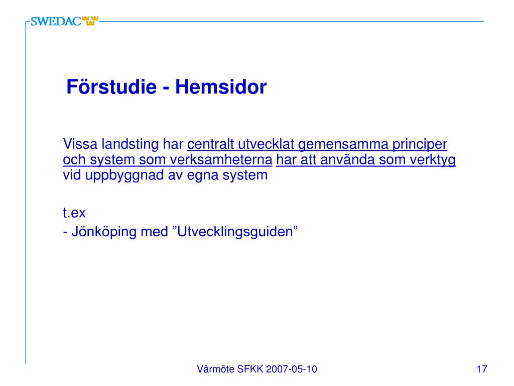 PPT - Hälso- och sjukvårdens kvalitetsstatus inom Sverige och i Europa ...