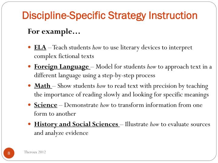 PPT - Discipline-Specific Strategy Instruction PowerPoint Presentation ...