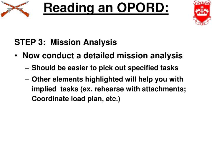 PPT - How to Read an OPORD PowerPoint Presentation - ID:6616956
