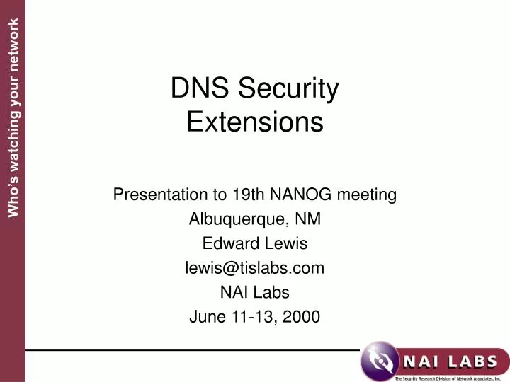 PPT - DNS Security Extensions PowerPoint Presentation, free download ...