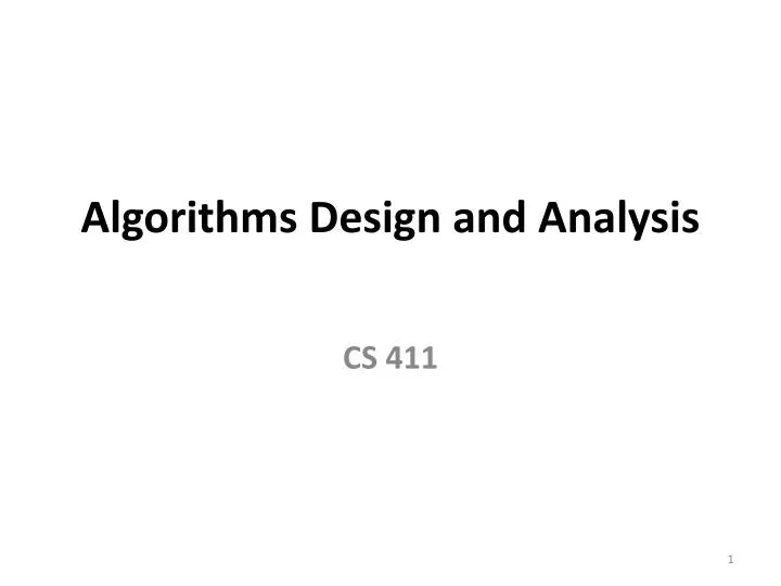 PPT - Algorithms Design and Analysis PowerPoint Presentation, free ...