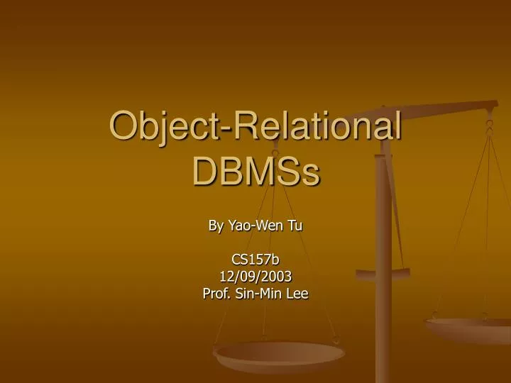 PPT - Object-Relational DBMSs PowerPoint Presentation, free download - ID:6621313