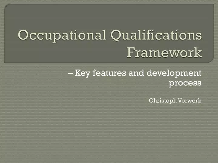 PPT - Occupational Qualifications Framework PowerPoint Presentation ...