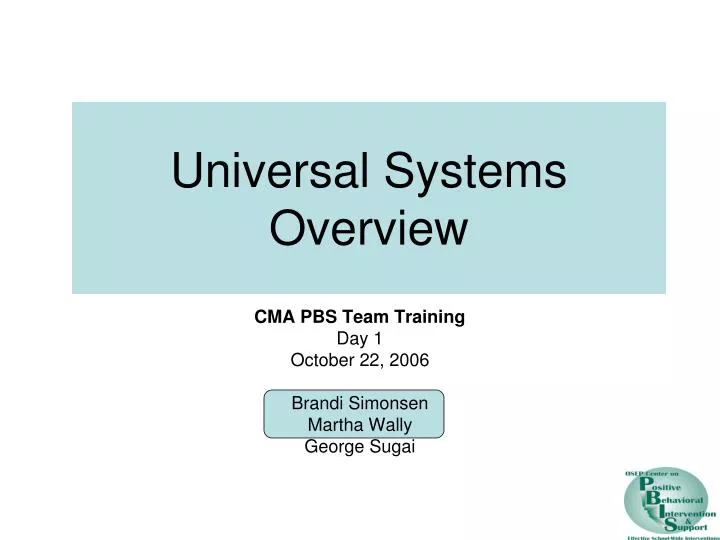 PPT - Universal Systems Overview PowerPoint Presentation, free download ...