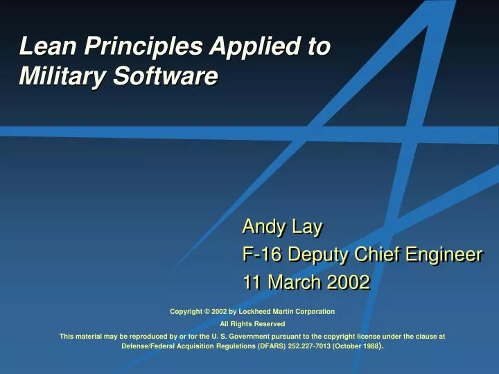 PPT - Lean Principles Applied to Military Software PowerPoint ...