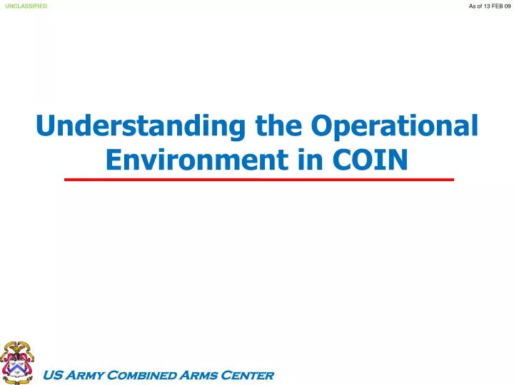 PPT - Understanding the Operational Environment in COIN PowerPoint ...