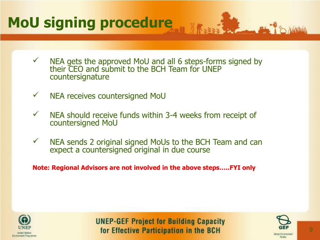 PPT - Training Workshop for Regional Advisors Memorandum of ...