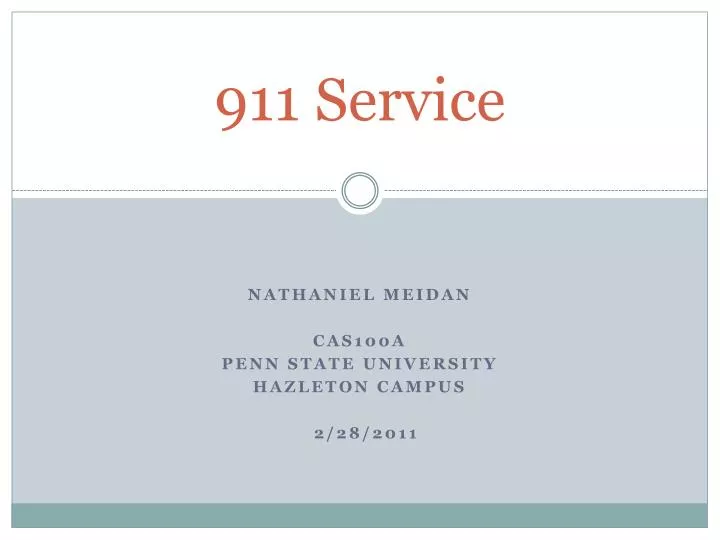 PPT - 911 Service PowerPoint Presentation, free download - ID:6623156