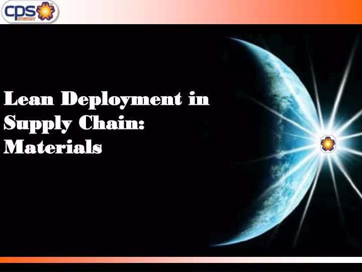 PPT - Lean Deployment in Supply Chain: Materials PowerPoint ...