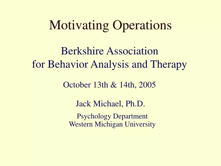PPT - Motivating Operations PowerPoint Presentation, free download - ID ...