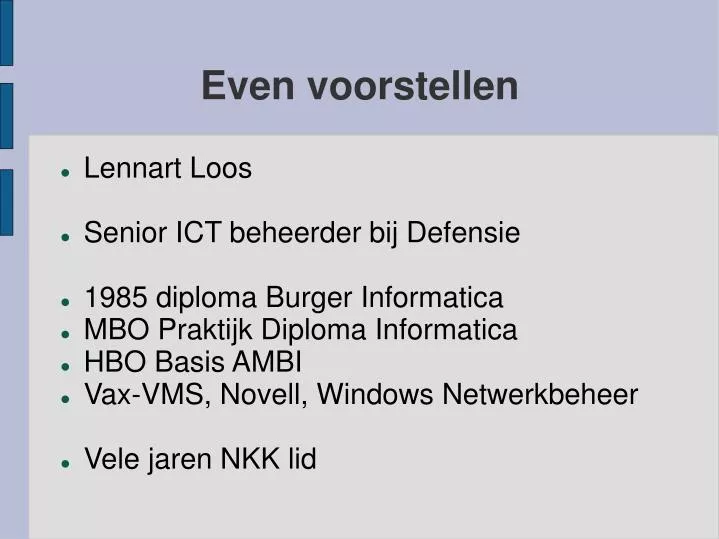 PPT - Even voorstellen PowerPoint Presentation, free download - ID:6624769