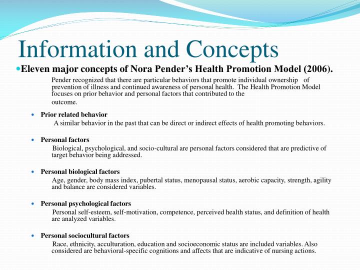PPT - Pender’s Health Promotion Model PowerPoint Presentation - ID:6624924