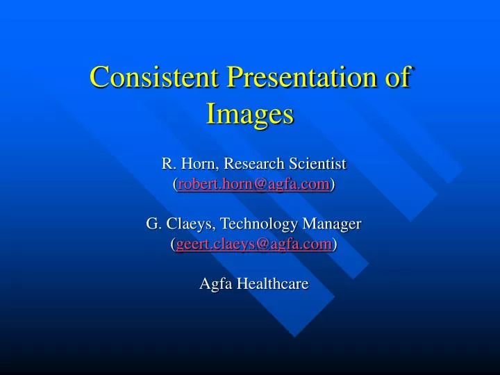 PPT - Consistent Presentation of Images PowerPoint Presentation, free ...