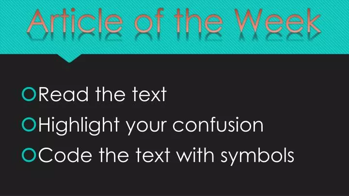 PPT - Article of the Week PowerPoint Presentation, free download - ID ...