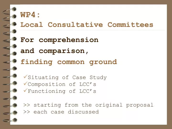 PPT - WP4: Local Consultative Committees PowerPoint Presentation, free ...