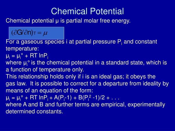 PPT - Fugacity, Activity and Chemical Potential PowerPoint Presentation ...