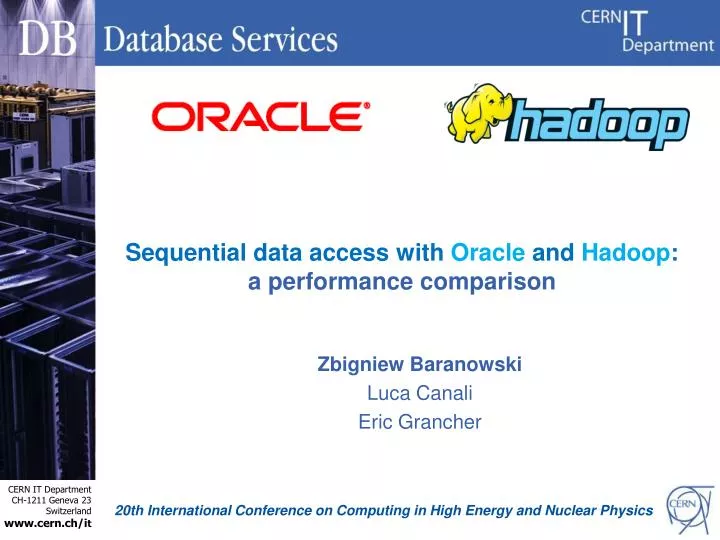 Ppt Sequential Data Access With Oracle And Hadoop A Performance