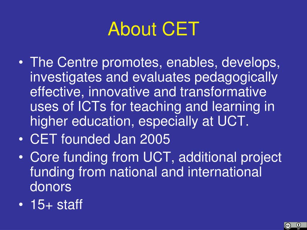 PPT - Innovative Educational Technology at UCT: Lessons Learned ...