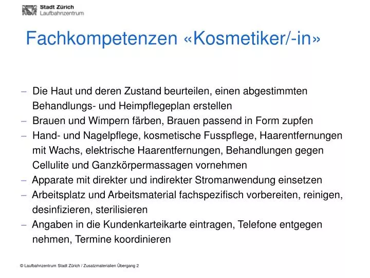 PPT - Fachkompetenzen «Kosmetiker/-in» PowerPoint Presentation, free ...