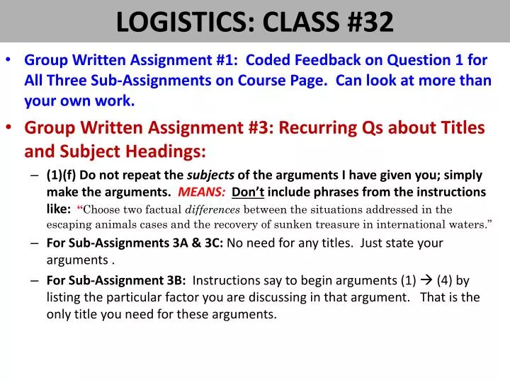 PPT - LOGISTICS: CLASS #32 PowerPoint Presentation, free download - ID ...