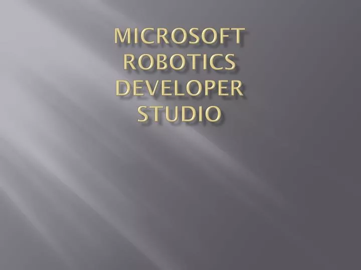PPT - Microsoft Robotics Developer Studio PowerPoint Presentation, free ...