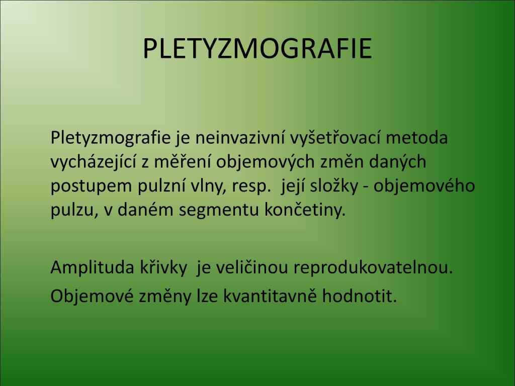 PPT - PLETYSMOGRAFIE V ANGIOLOGII PowerPoint Presentation, free ...