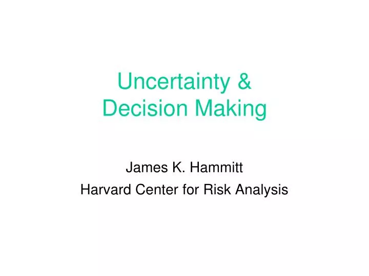 PPT - Uncertainty & Decision Making PowerPoint Presentation, free ...