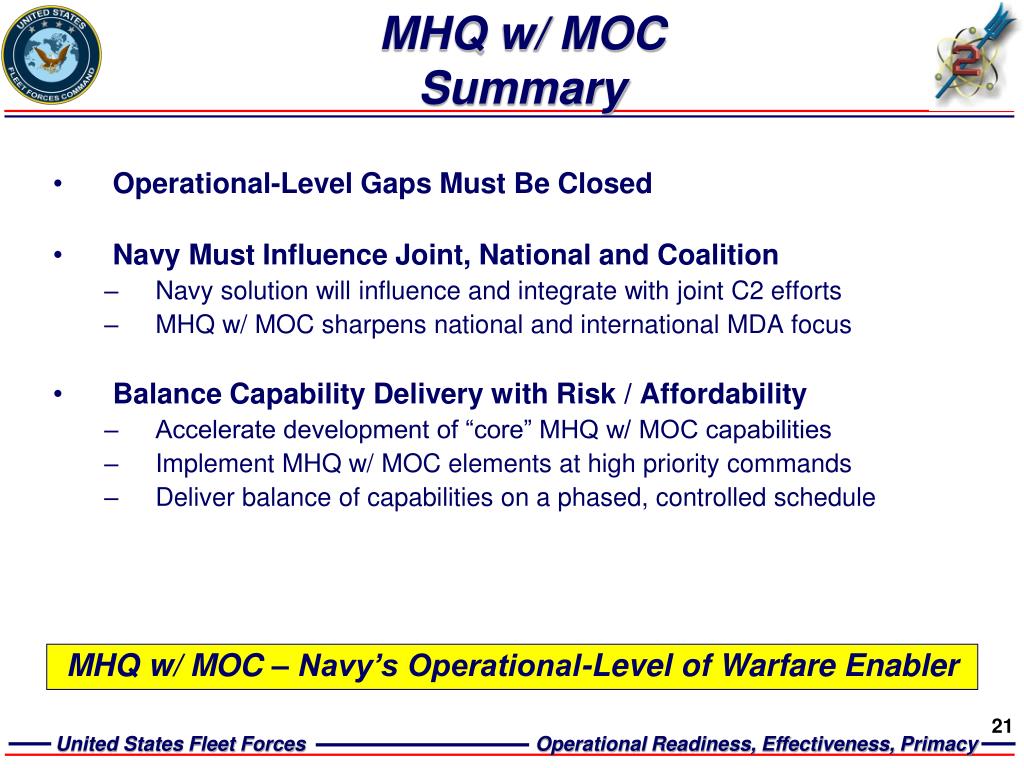 PPT - Maritime Headquarters (MHQ) with Maritime Operations Centers (MOC ...