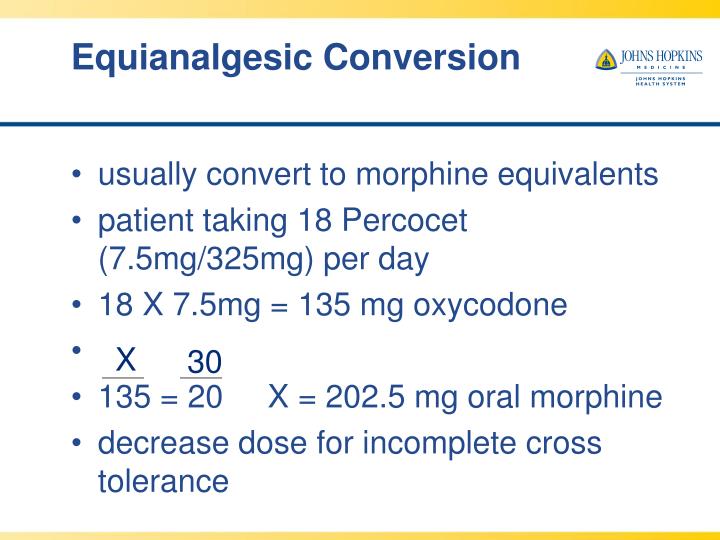 PPT - Equianalgesia Opioid Calculator: JHH Applications PowerPoint ...