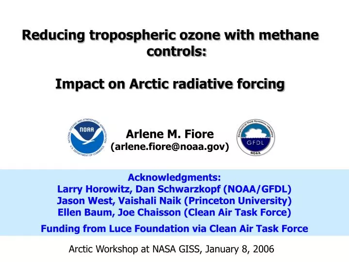 PPT - Reducing tropospheric ozone with methane controls: Impact on ...