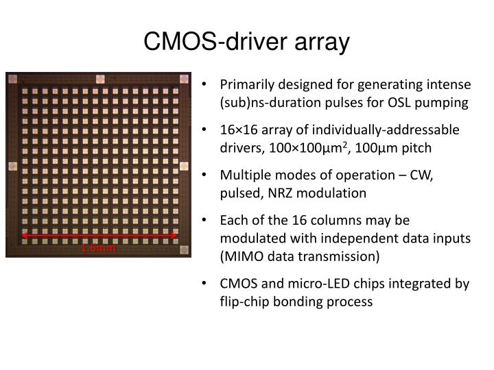 PPT - High speed GaN micro-LED arrays for data communications ...