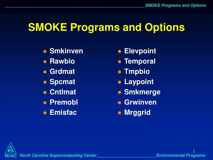 PPT - SMOKE Programs and Options PowerPoint Presentation, free download ...