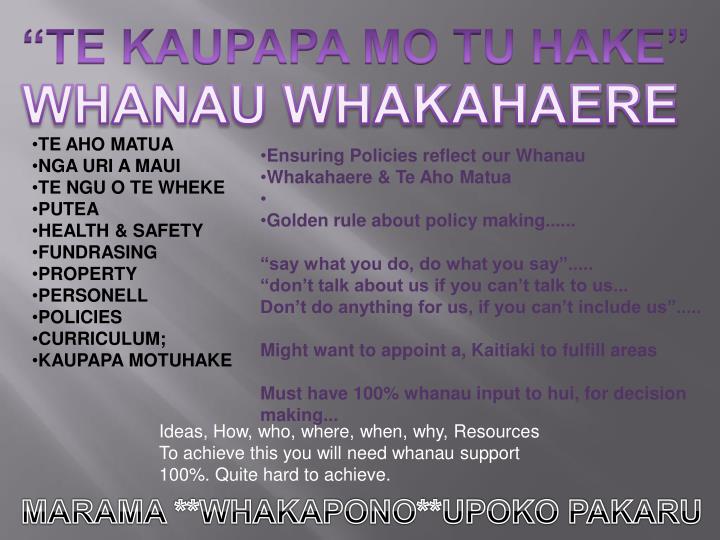 PPT - Te Aho Matua o nga kura kaupapa maori PowerPoint Presentation ...