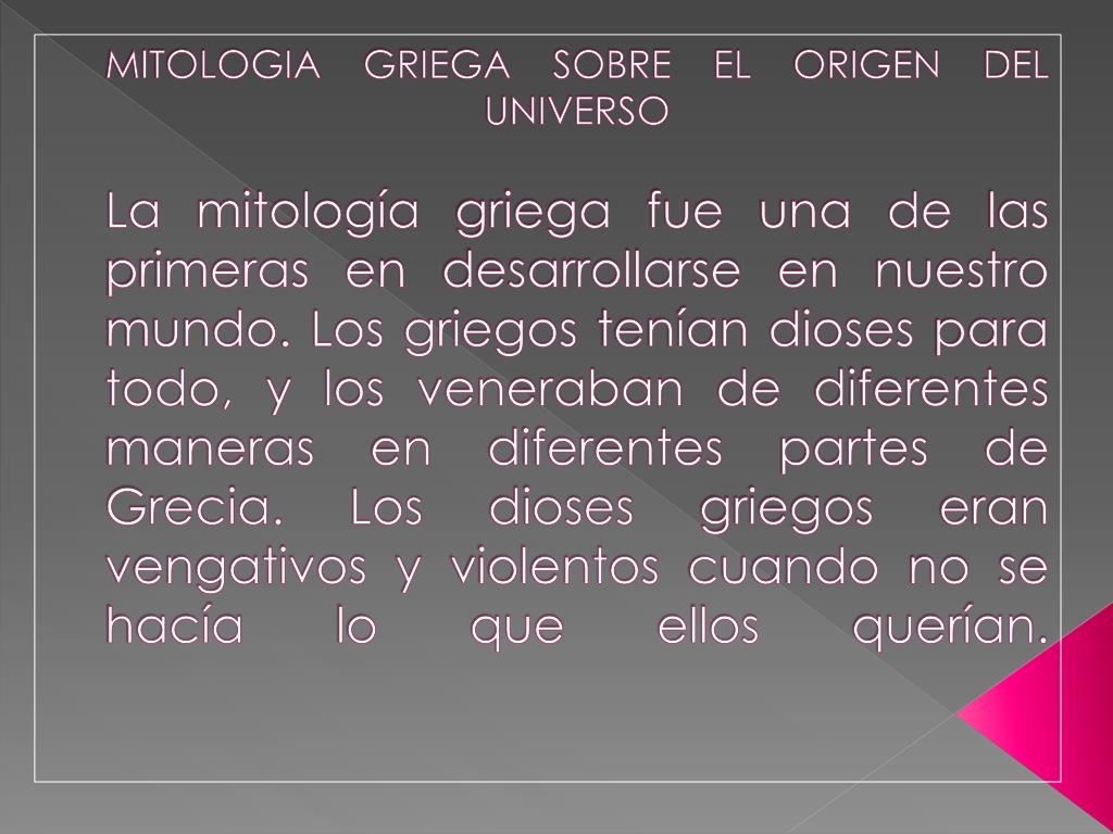 PPT - MITOLOGIA GRIEGA SOBRE EL ORIGEN DEL UNIVERSO PowerPoint ...