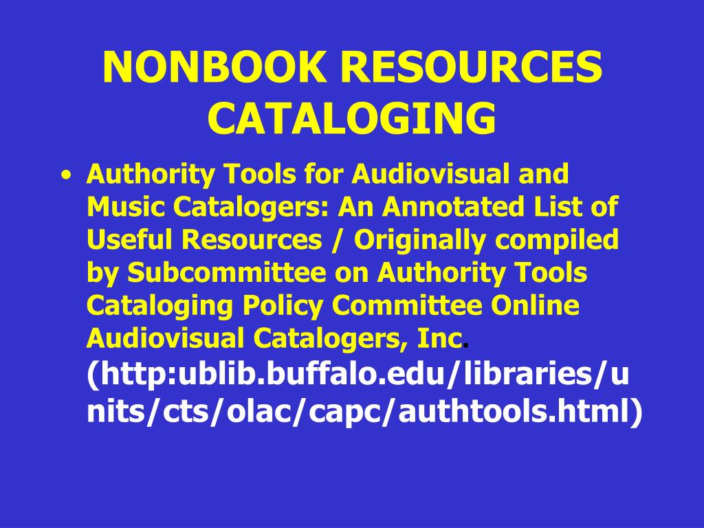 PPT - CATALOGING TOOLS IN THE INTERNET PowerPoint Presentation, free ...