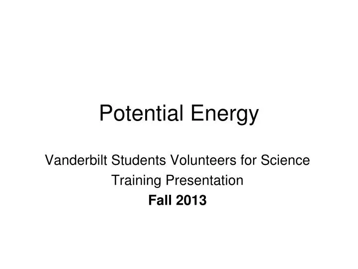 PPT - Potential Energy PowerPoint Presentation, free download - ID:6633765