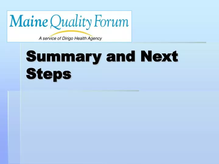 PPT - Summary and Next Steps PowerPoint Presentation, free download ...