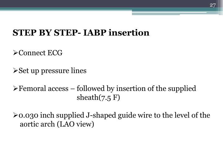 PPT - IABP- Instrumentation , Indications and Complications PowerPoint ...