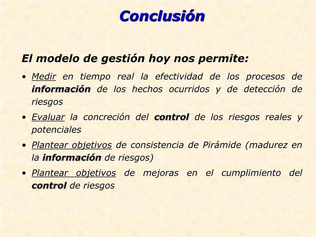 PPT - Pirámide de Control de Riesgos Su uso como indicador de gestión ...