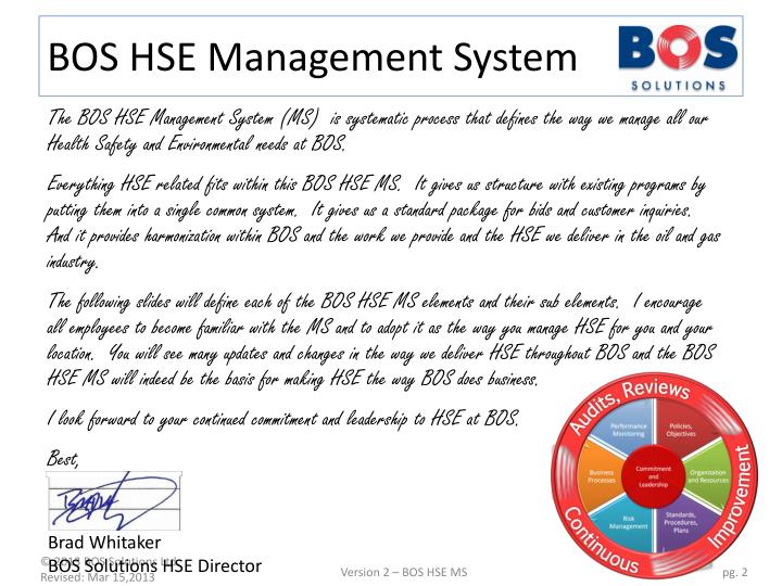 PPT - The BOS HSE Management System PowerPoint Presentation - ID:6635427