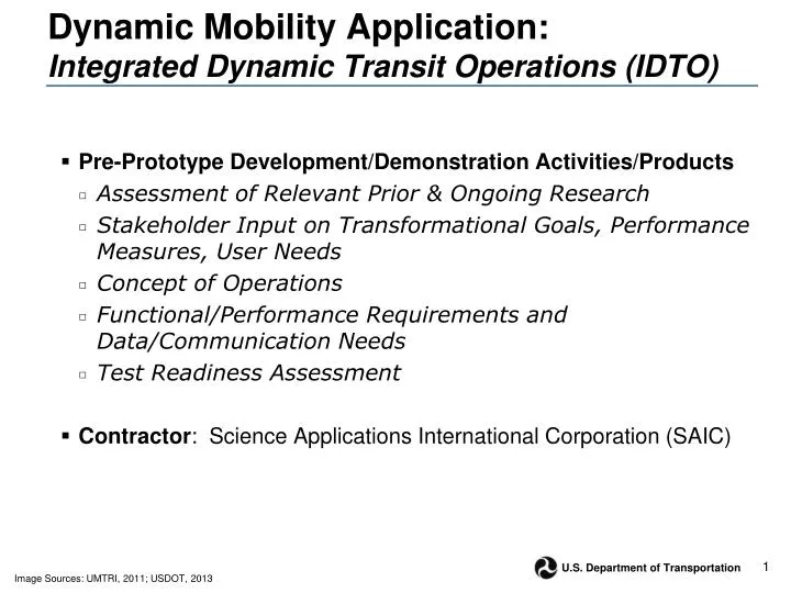 PPT - Dynamic Mobility Application: Integrated Dynamic Transit ...