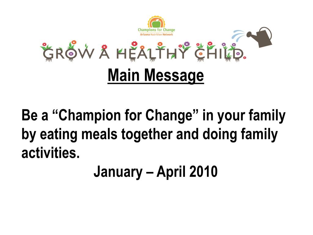 PPT - Objectives Present 2010 Grow A Healthy Child Campaign Preview ...