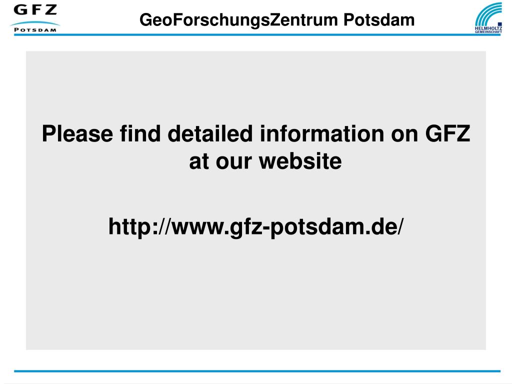 PPT - GeoforschungsZentrum Potsdam - GFZ PowerPoint Presentation, free ...