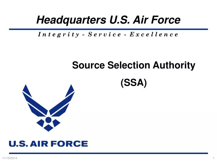 PPT - Source Selection Authority (SSA) PowerPoint Presentation, free ...